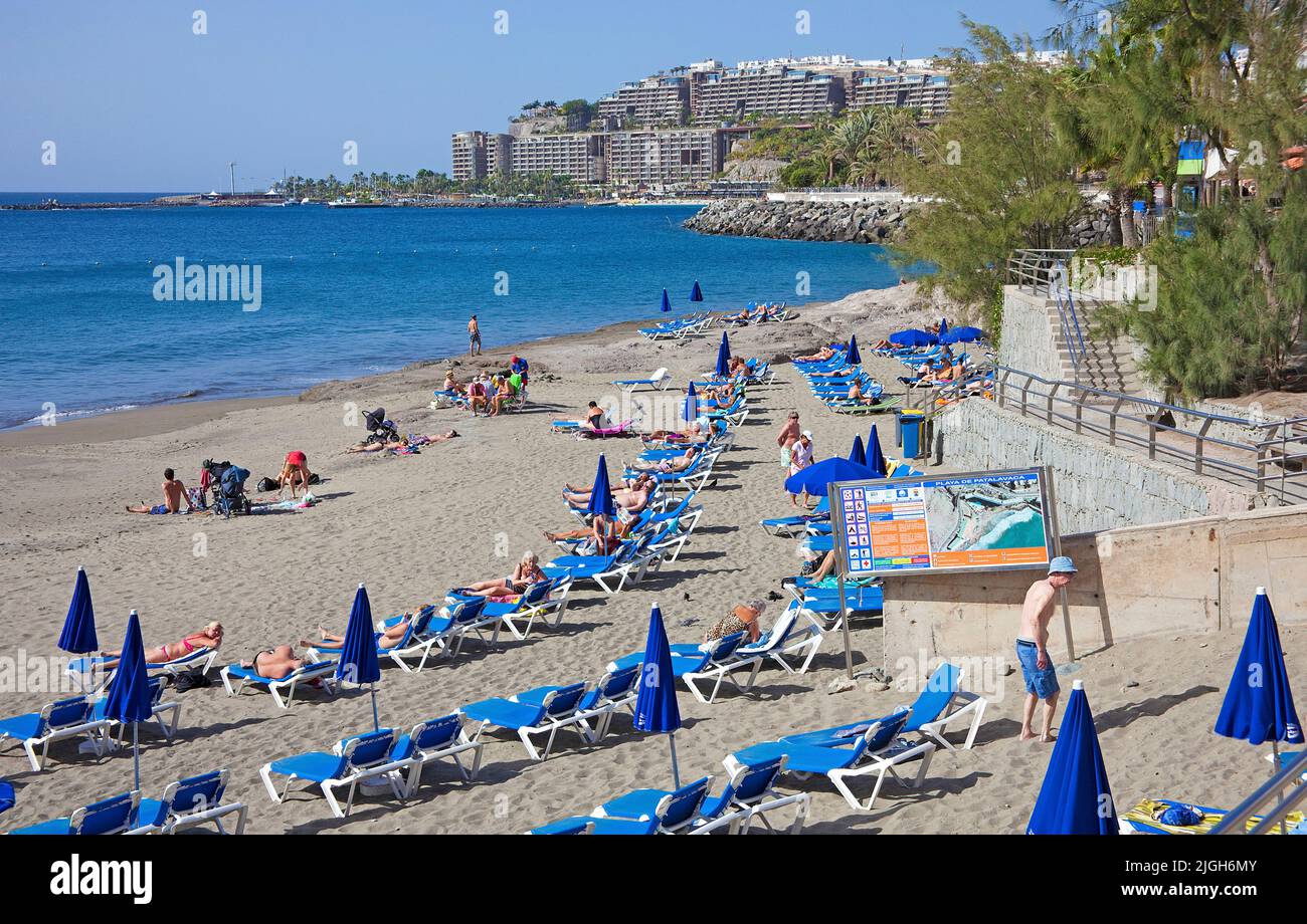 Beach of Patalavaca, Arguineguin, Grand Canary, Canary islands, Spain ...