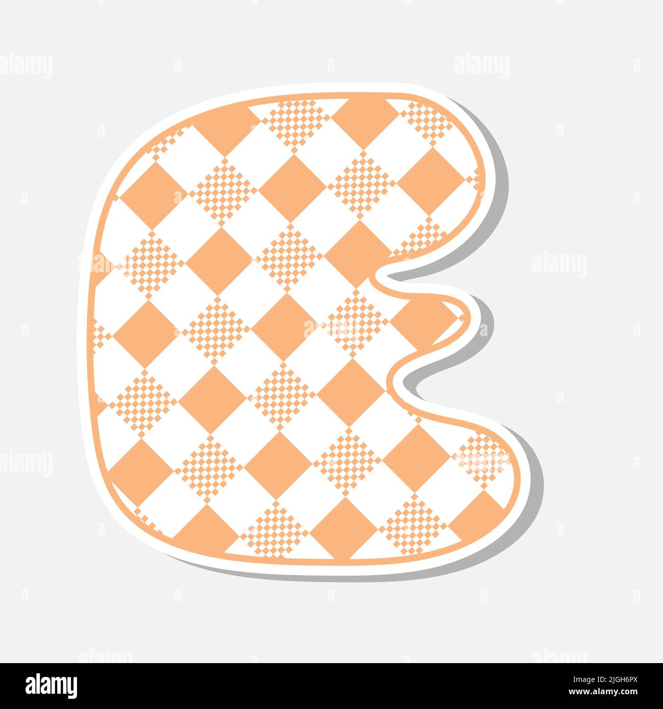 Patchwork hand drawn textile font. Cute textile font for scrapbook or ...