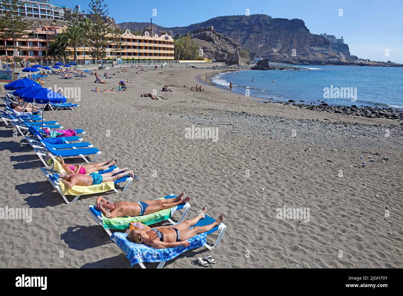 Beach of Taurito, Grand Canary, Canary islands, Spain, Europe Stock ...
