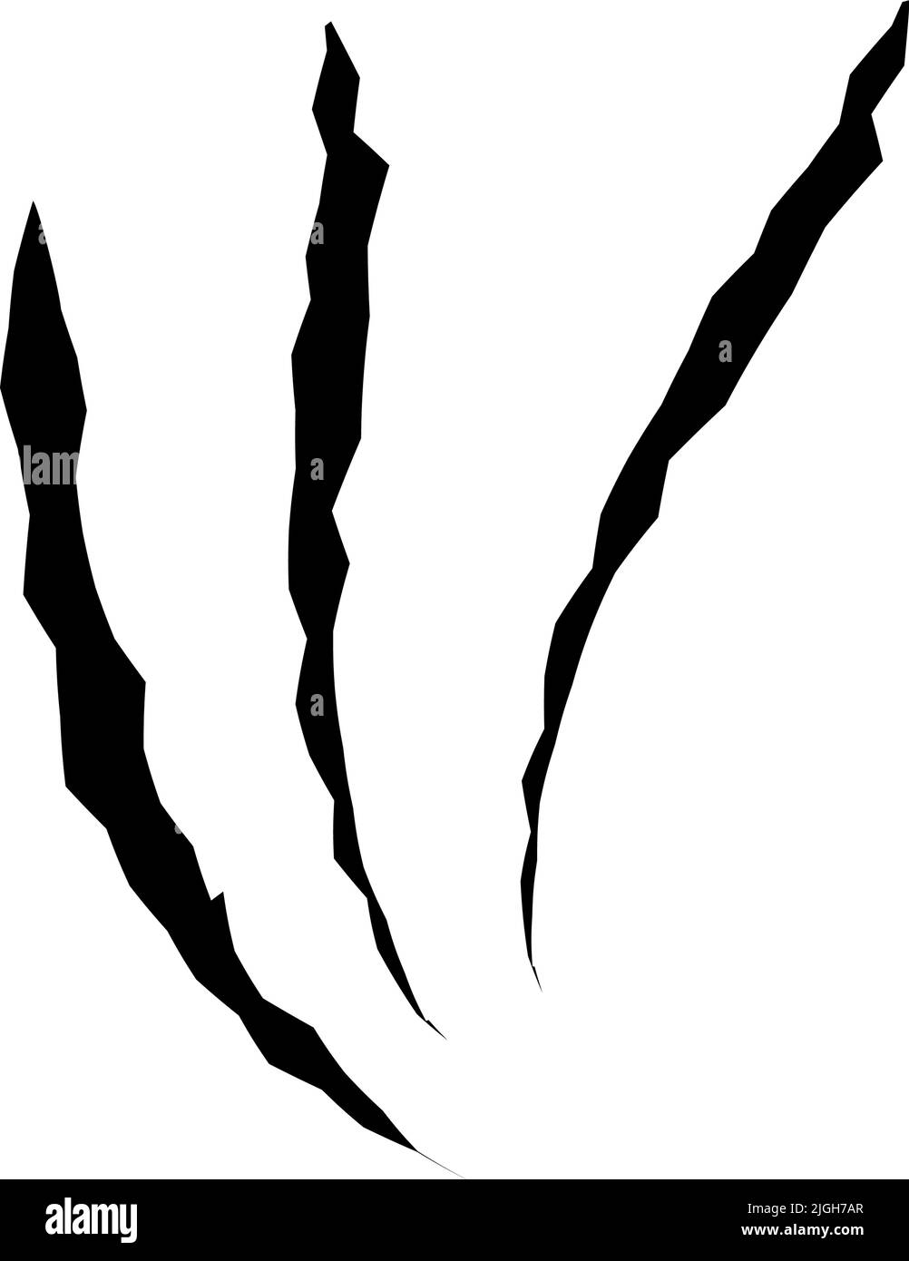 Cat scratches. Black claws animal scratch, Torn paper. Cat claws trace ...