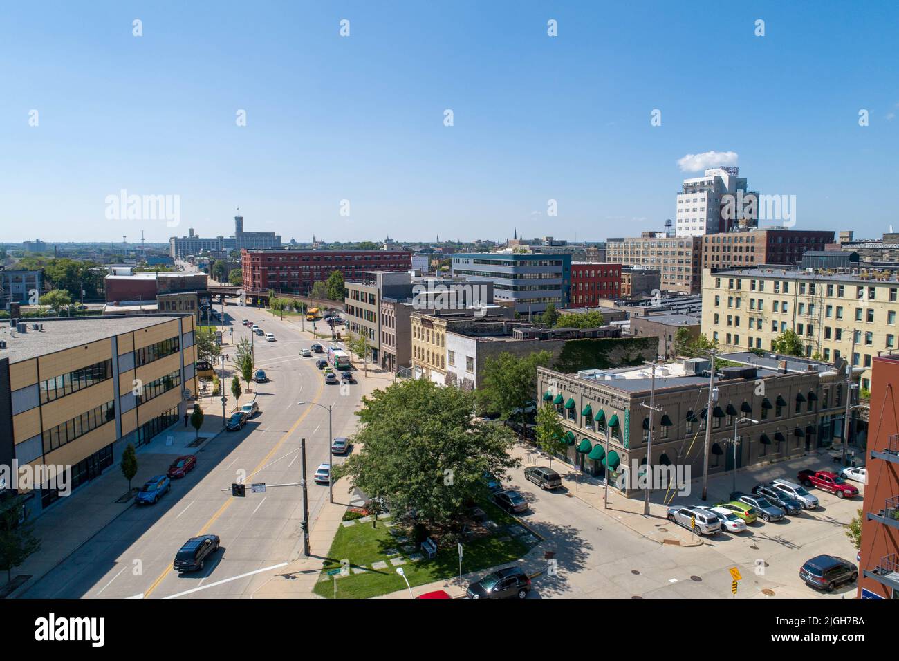 Several buildings in downtown of Milwaukee Wisconsin Stock Photo - Alamy