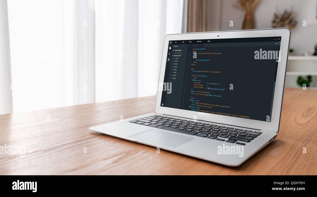Software Development Programming On Computer Screen For Modish Application And Program Coding