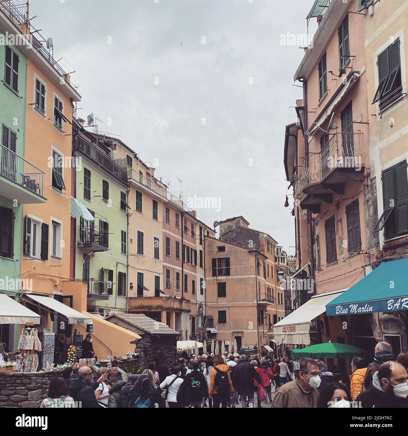 A crowded and beautiful village in Italy Stock Photo - Alamy