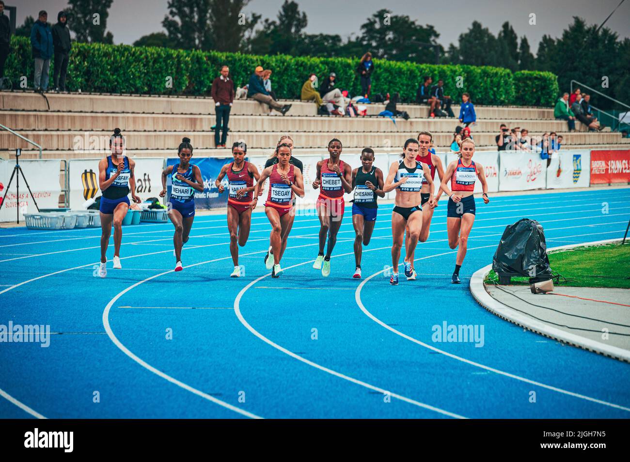 SAMORIN, SLOVAKIA, 9. JULY: Track and Field photo. The start of a ...