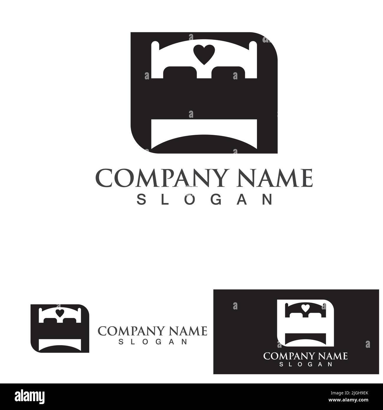 Bed logo and symbol hotel business logo Stock Vector Image & Art - Alamy