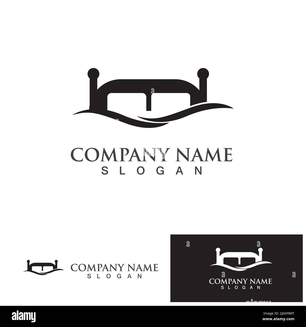 Bed logo and symbol hotel business logo Stock Vector Image & Art - Alamy