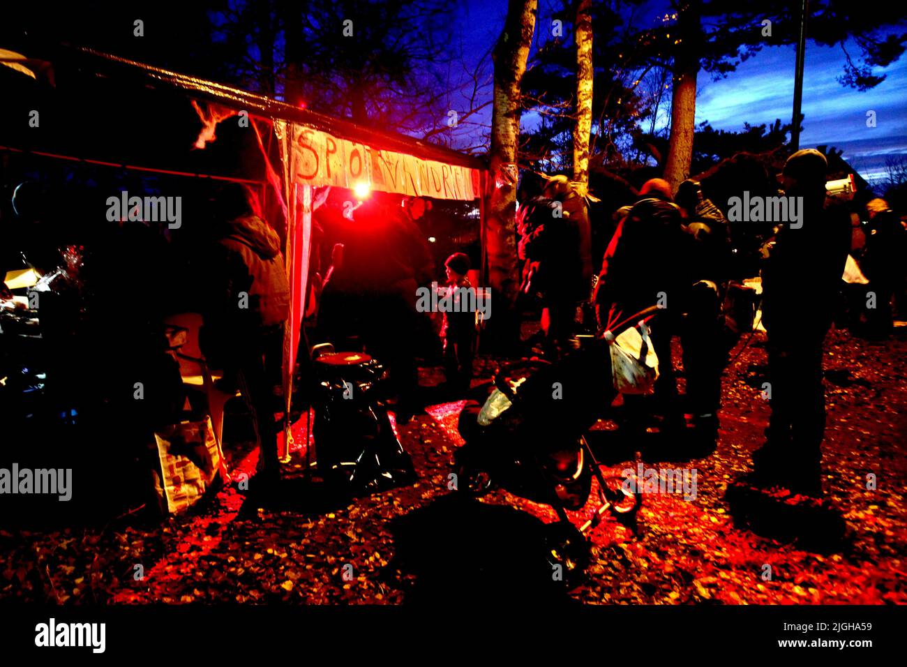 Ghost walk in a forest Stock Photo - Alamy