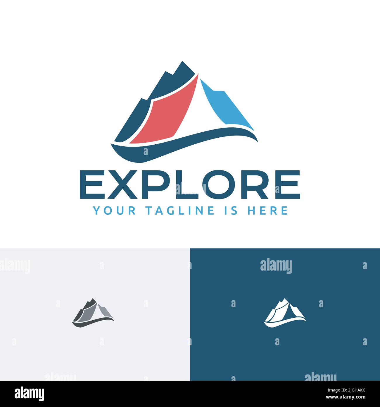 Mountain Camping Peak Summit Nature Explore Adventure Logo Stock Vector ...