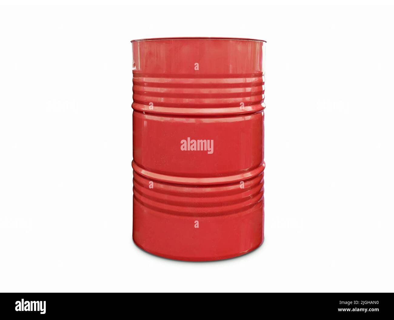 Red iron barrel is isolated on a white background Stock Photo - Alamy
