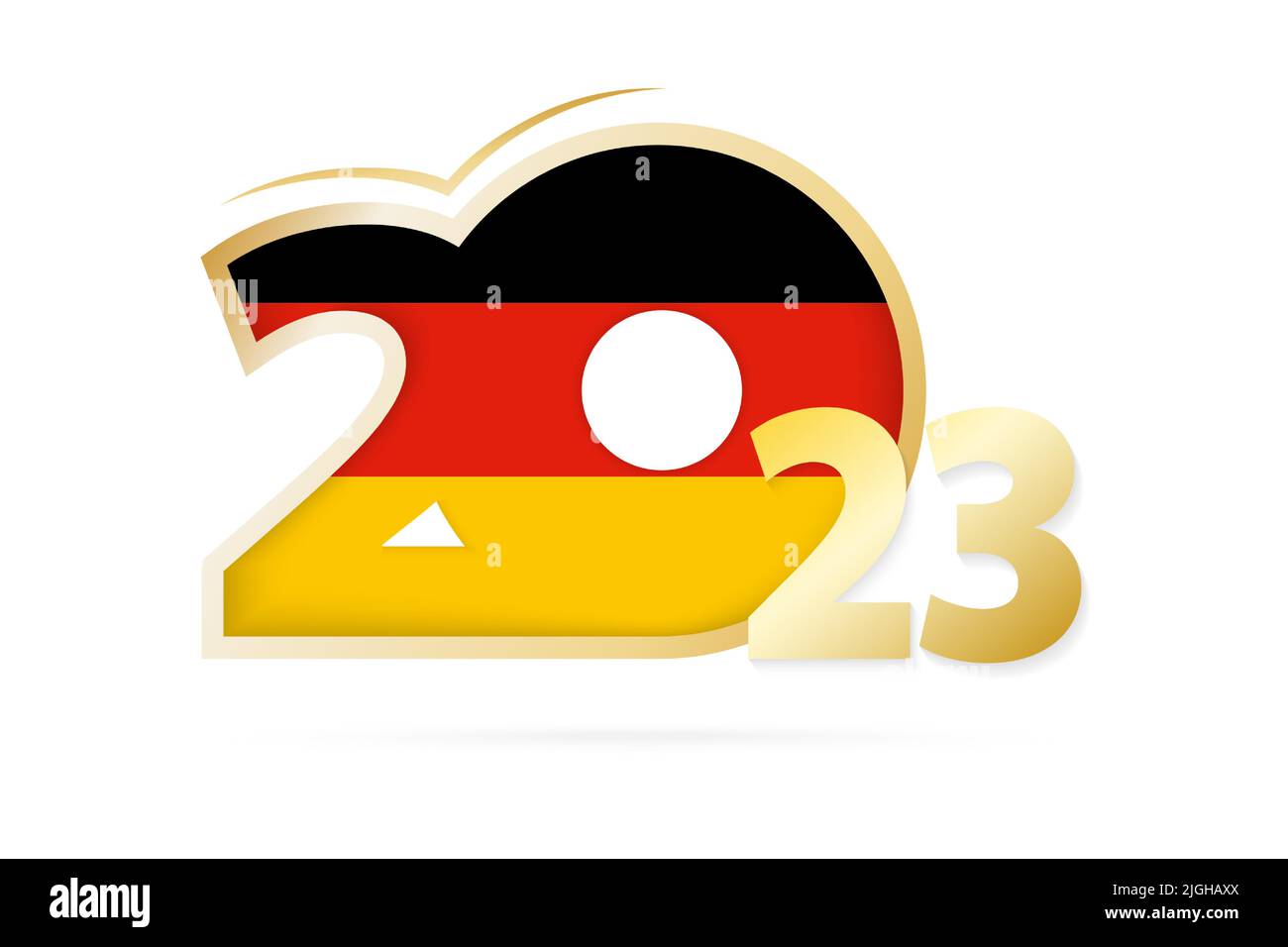 Year 2023 with Germany Flag pattern. Vector Illustration Stock Vector ...