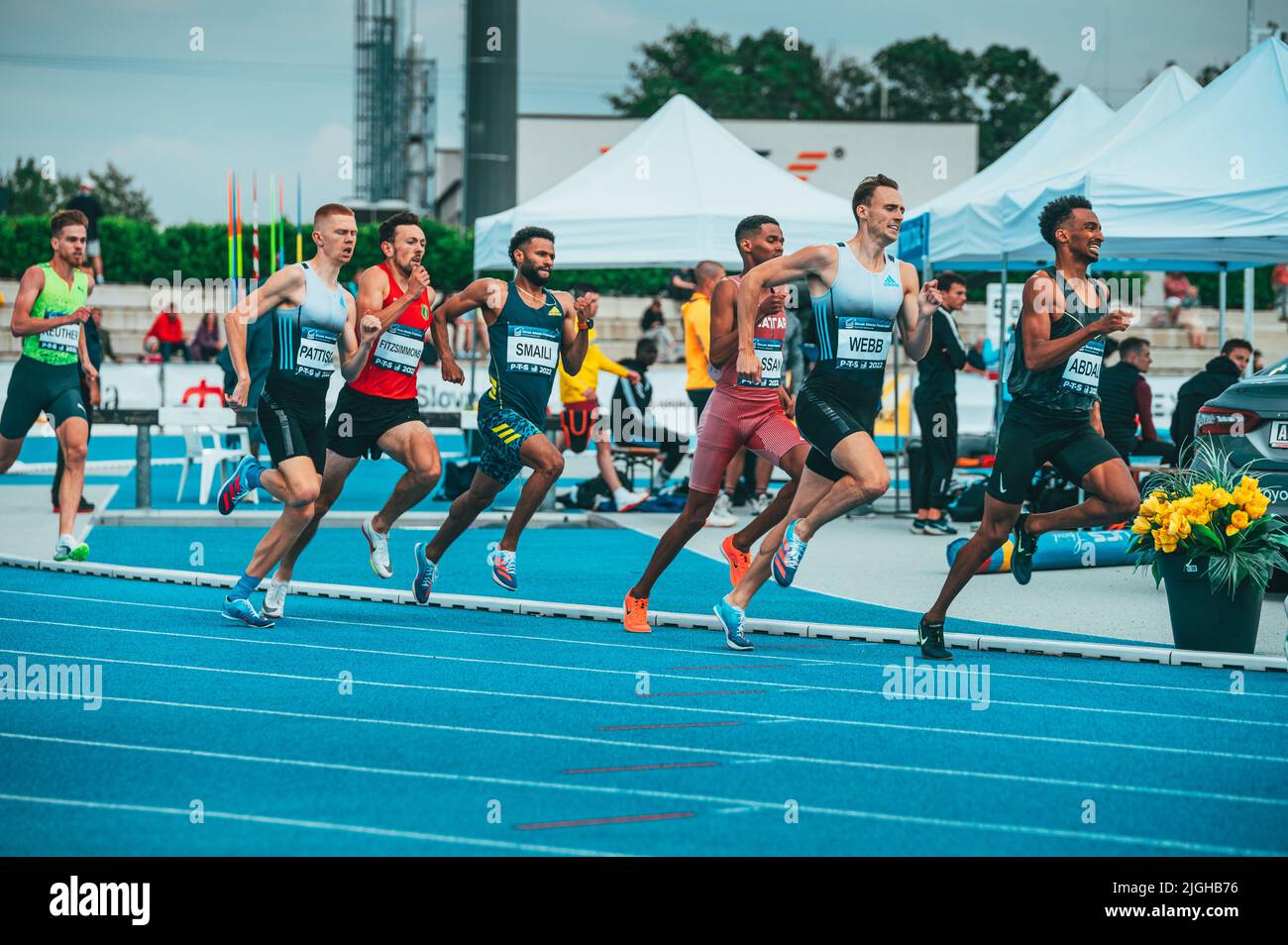 SAMORIN, SLOVAKIA, 9. JULY: Running, Track and Field professional 800m ...