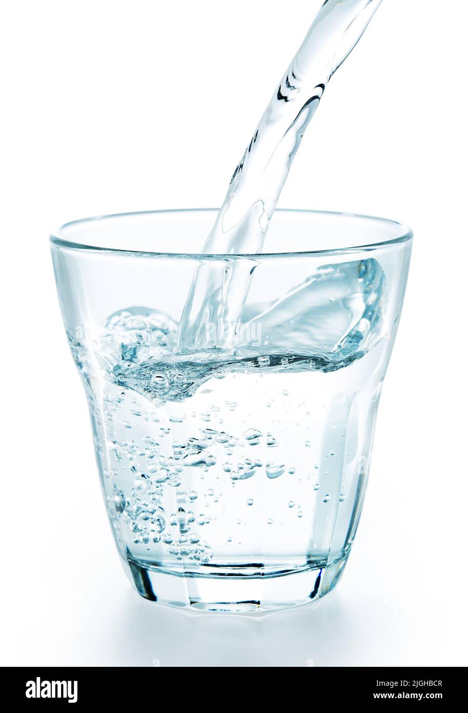 water flowing into glass isolated on white background Stock Photo - Alamy