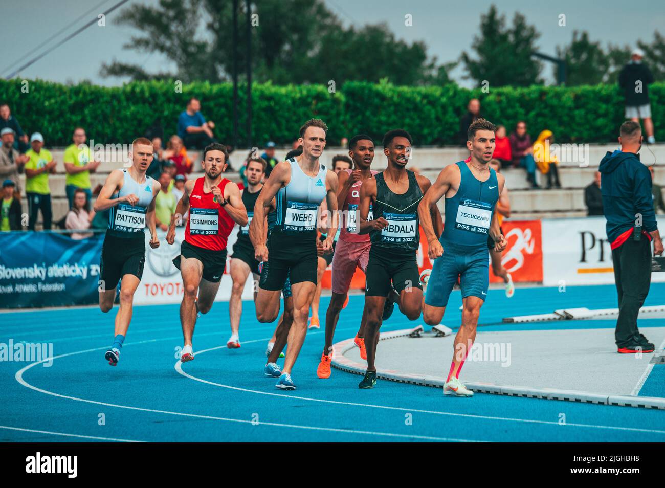 SAMORIN, SLOVAKIA, 9. JULY: Running, Track and Field professional 800m ...