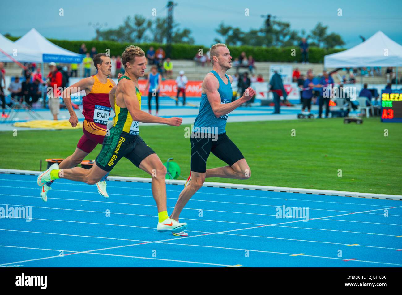 SAMORIN, SLOVAKIA, 9. JULY: Track and Field professional 400m race ...