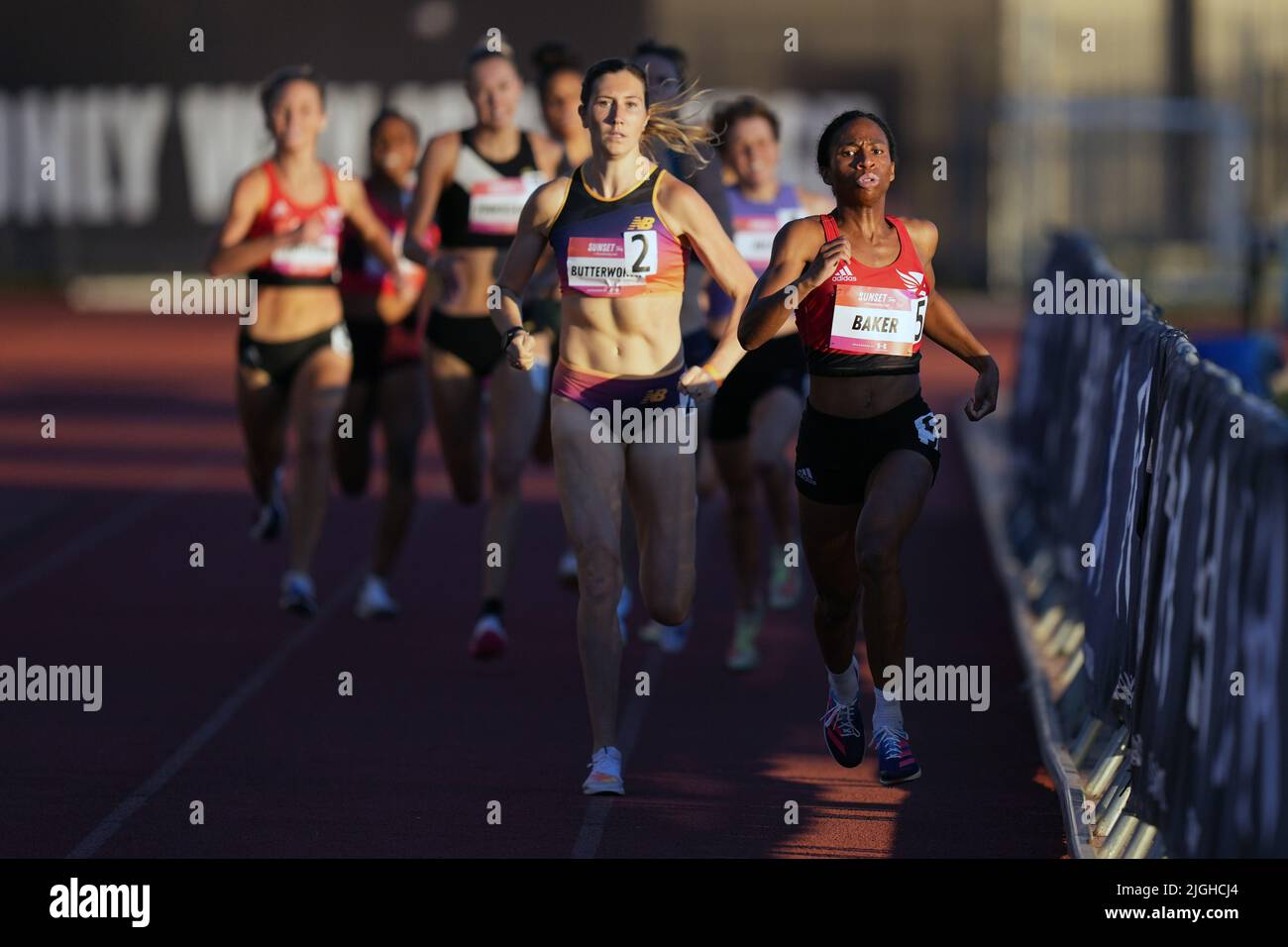 Olivia Baker defeats Lindsey Butterworth to win the women's 800m in 1: ...