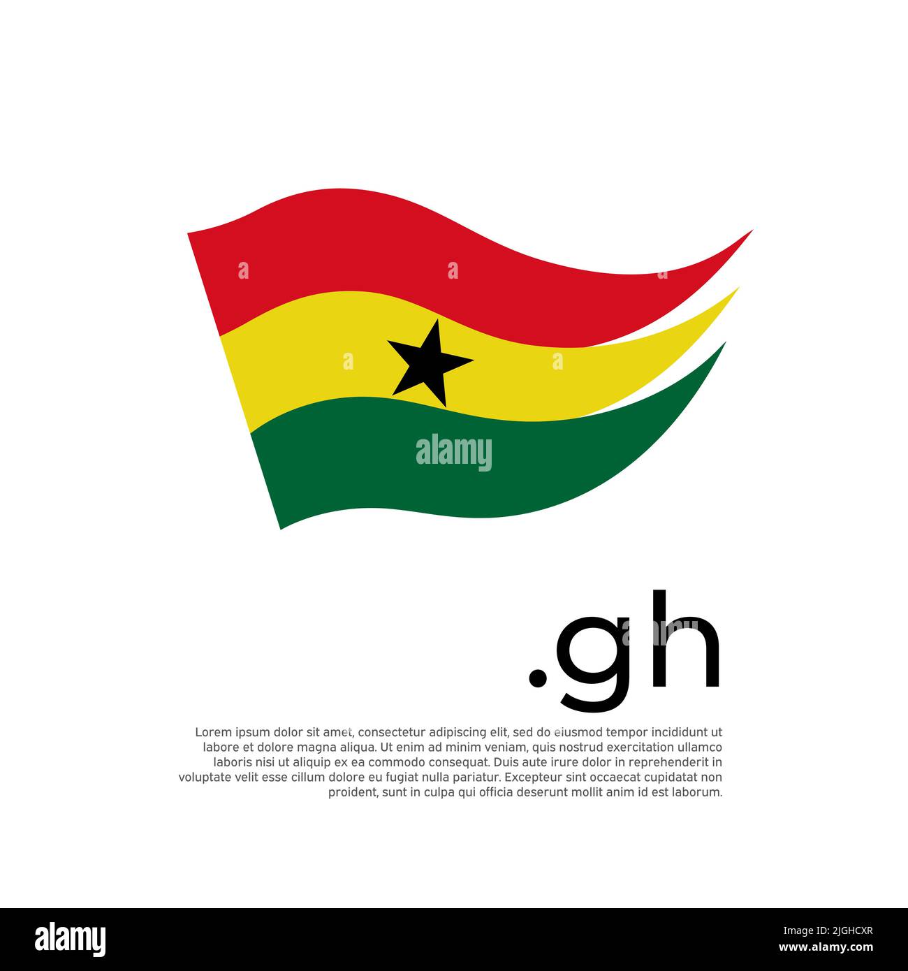 Ghana flag. Vector stylized design national poster on a white ...