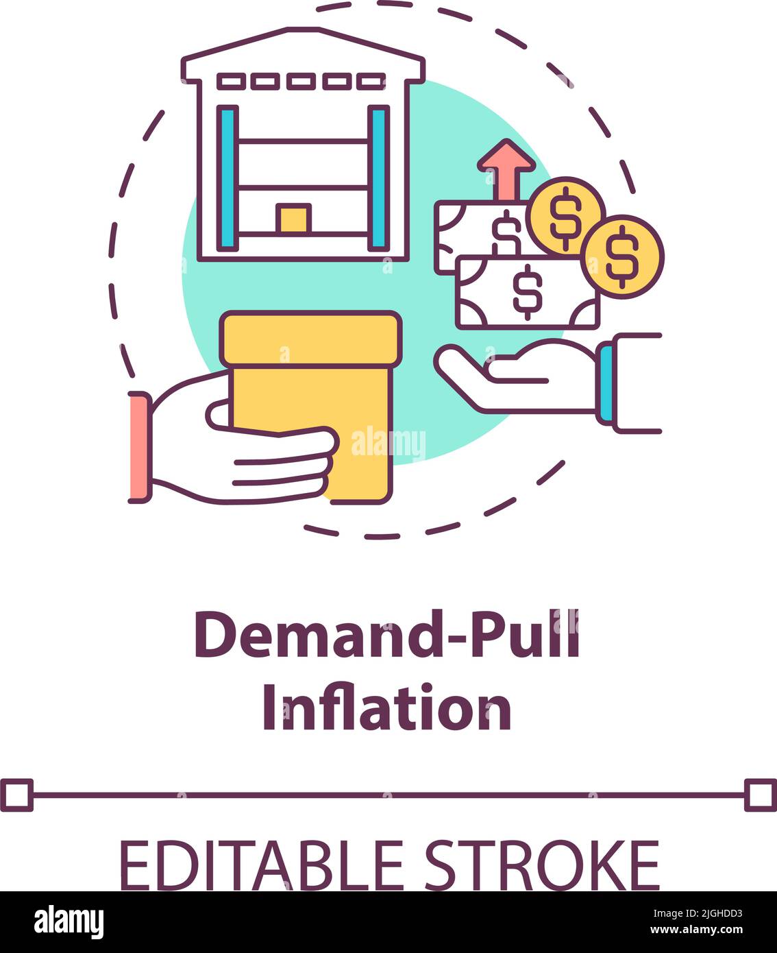 Demand pull inflation concept icon Stock Vector Image & Art - Alamy