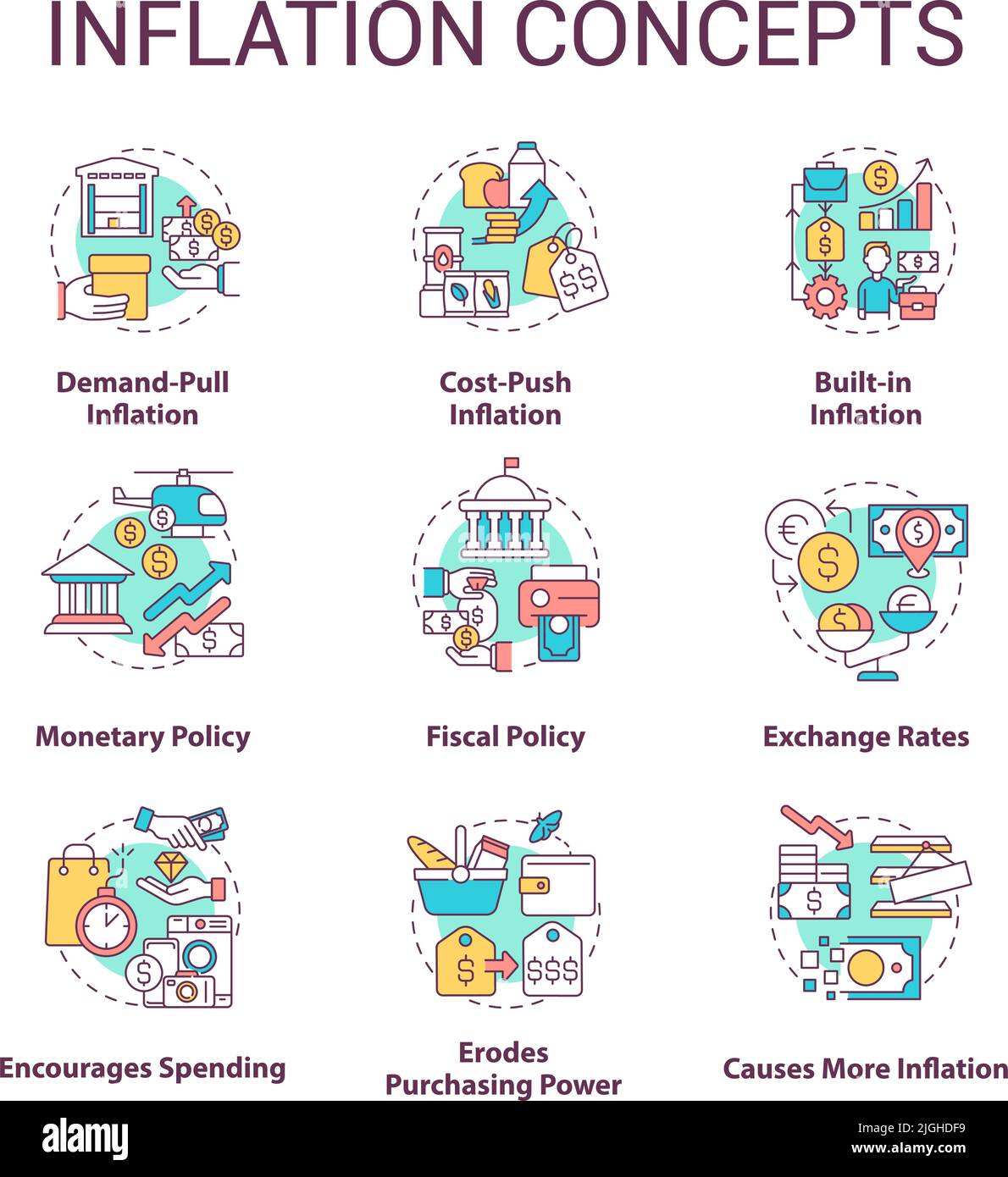 Inflation concept icons set Stock Vector Image & Art - Alamy