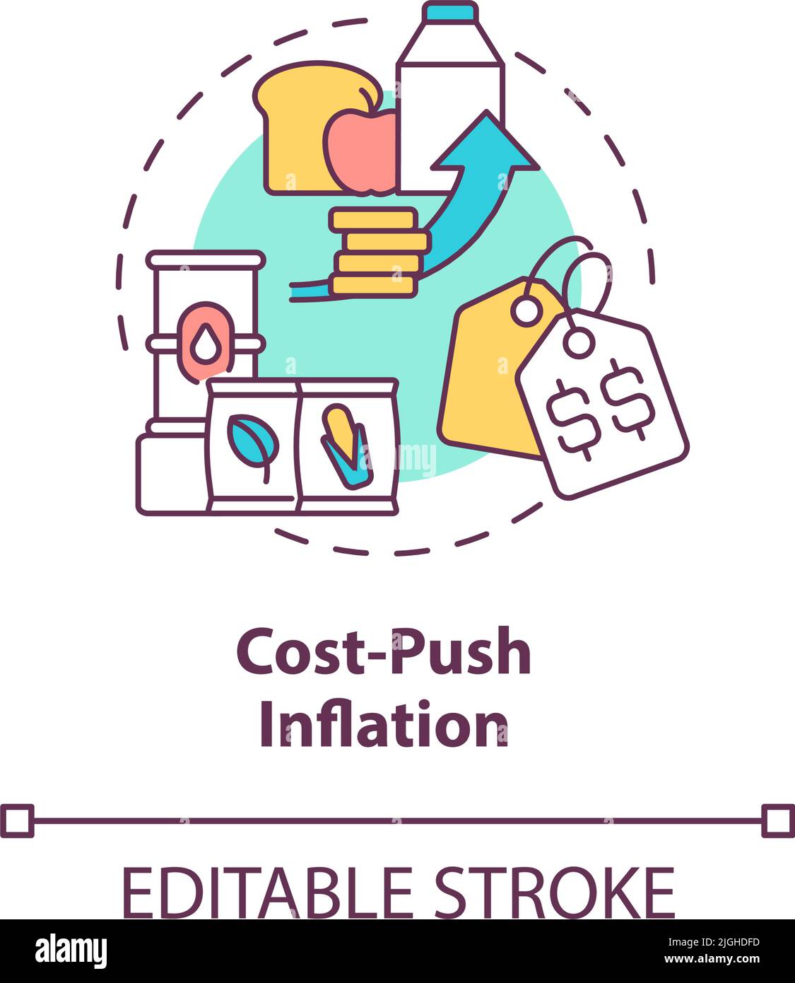 Cost push inflation concept icon Stock Vector Image & Art - Alamy