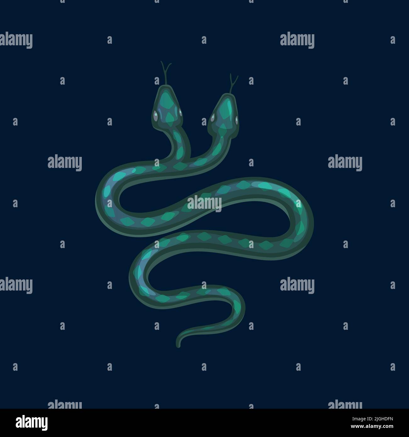Halloween snake with two heads, magic occult character, kingsnake ...