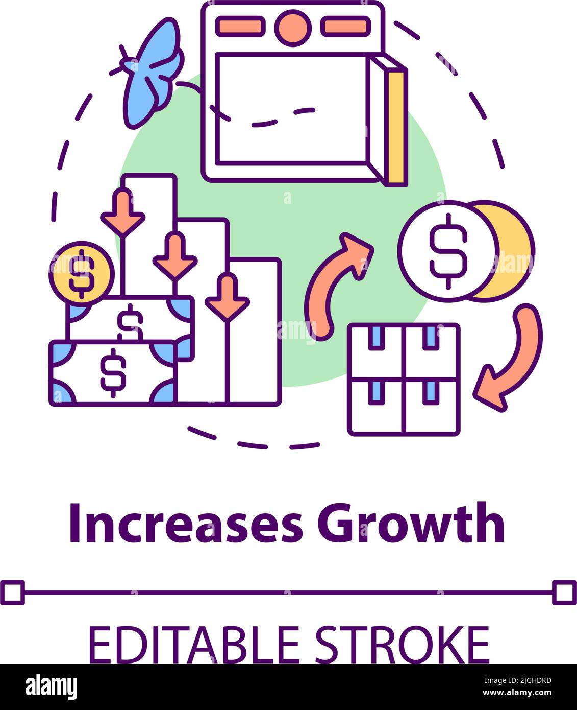 Increases growth concept icon Stock Vector Image & Art - Alamy