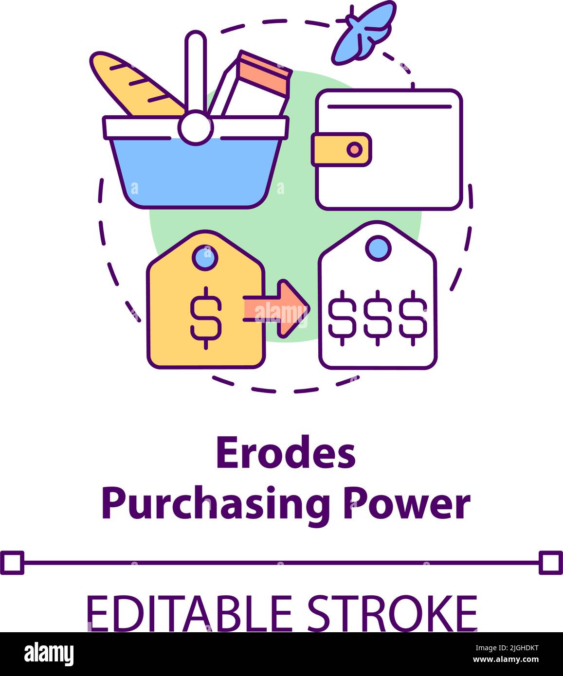 Erodes purchasing power concept icon Stock Vector Image & Art - Alamy