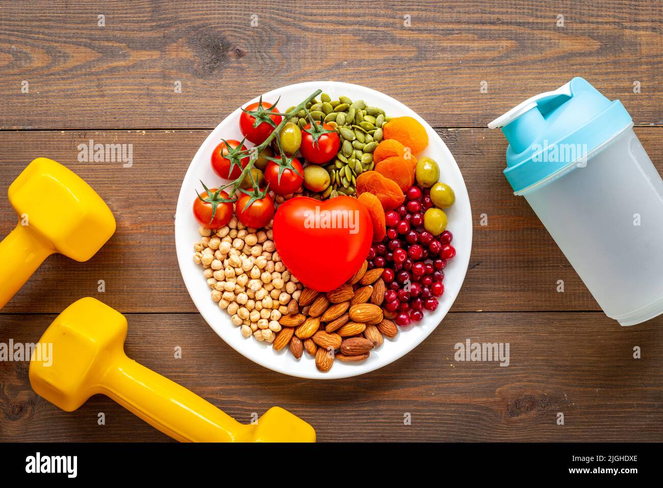 Healthy diet eating concept. Less fat more omega 3 food in plate with ...