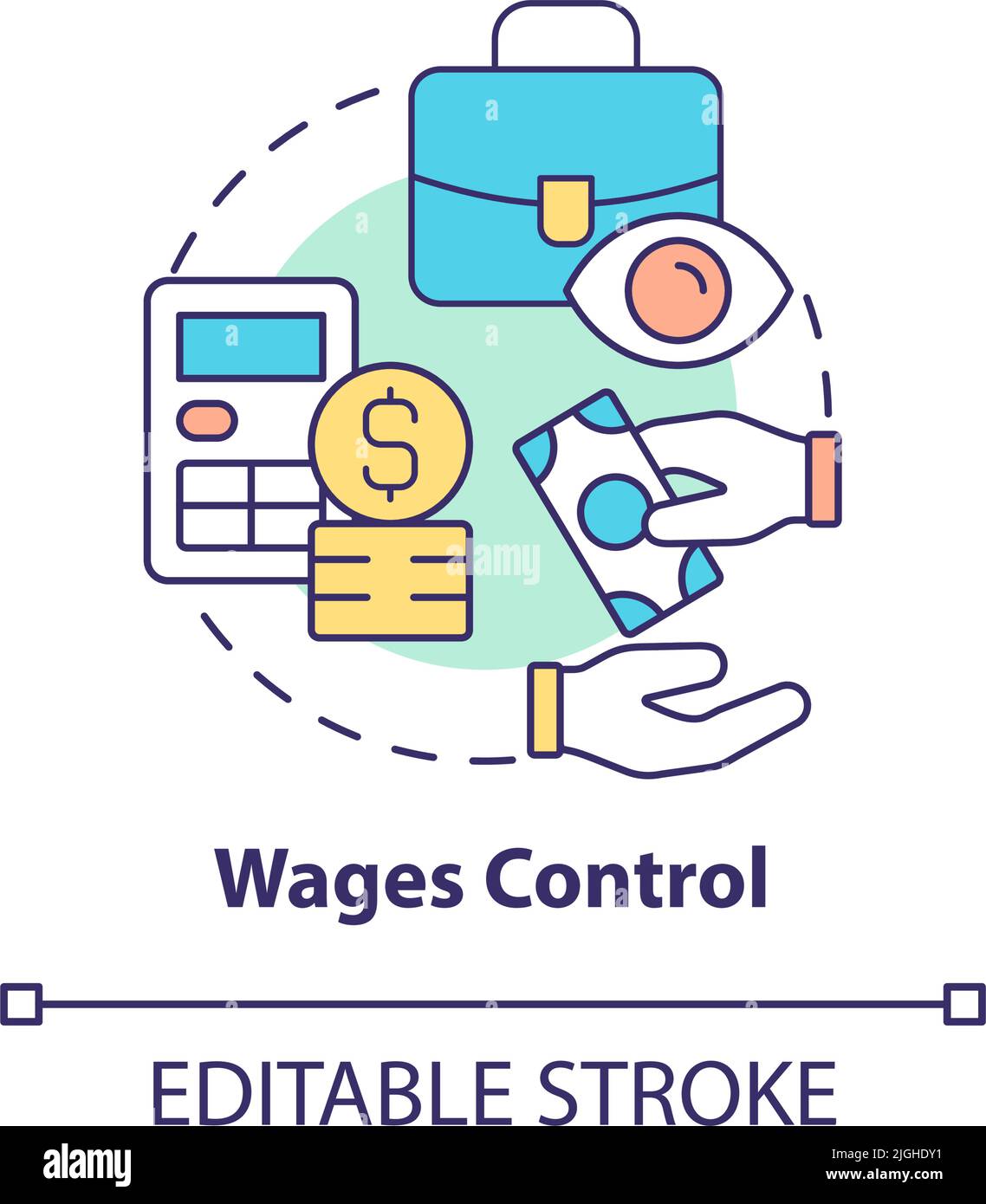 Wages control concept icon Stock Vector Image & Art - Alamy