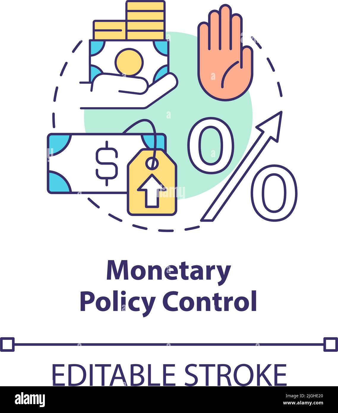 Monetary policy control concept icon Stock Vector Image & Art - Alamy