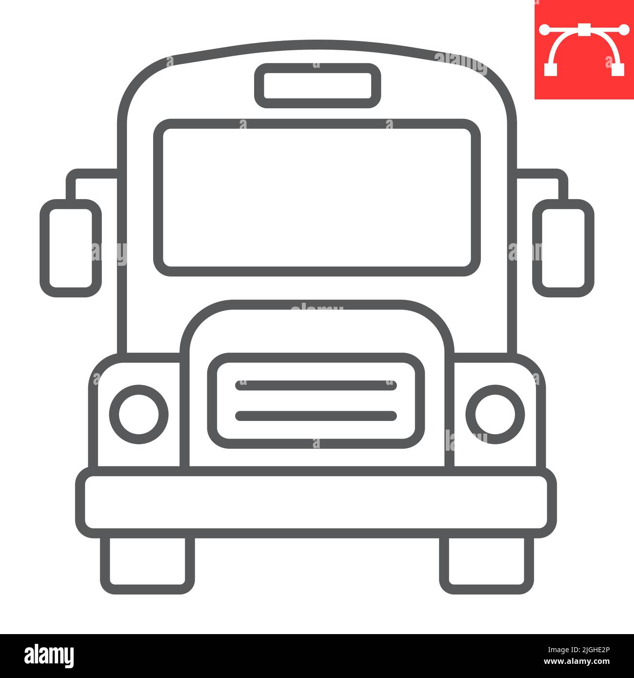 School bus line icon, school and transport, bus vector icon, vector ...