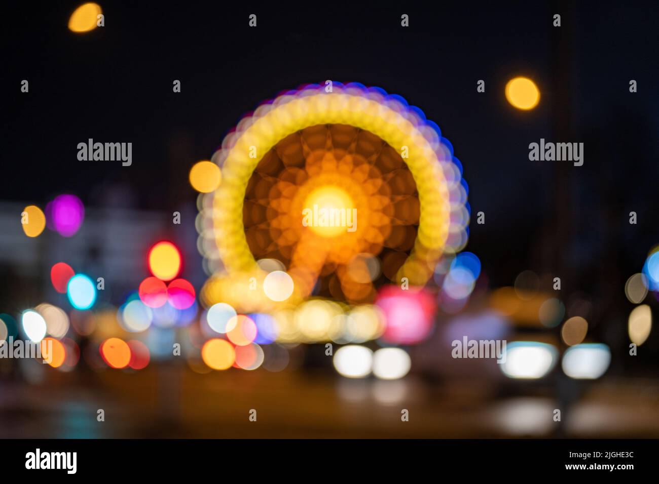 A lot of Bokeh balls in the Nighttime Stock Photo - Alamy