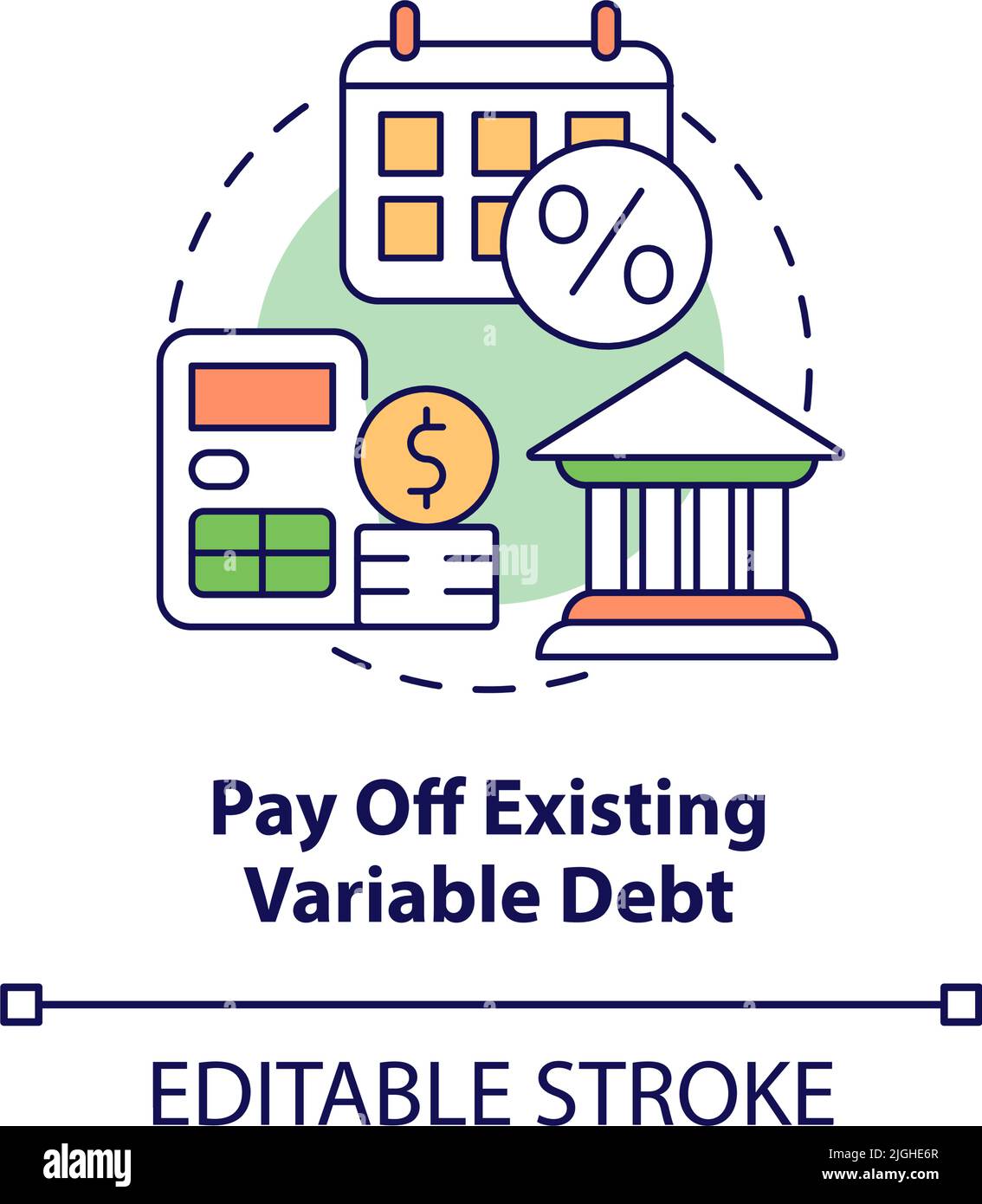 Pay off existing variable debt concept icon Stock Vector Image & Art ...