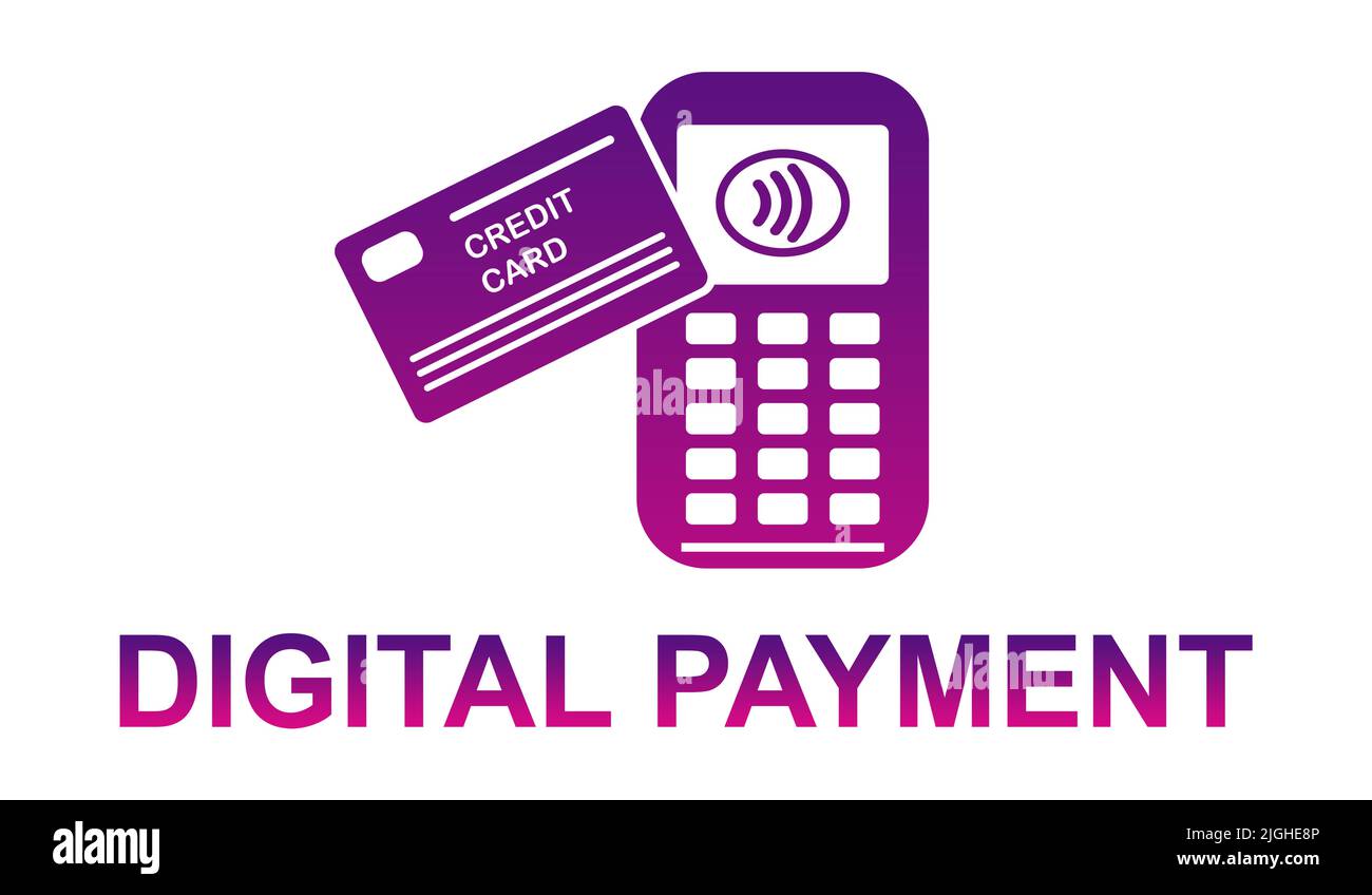 Illustration of a digital payment concept Stock Photo - Alamy