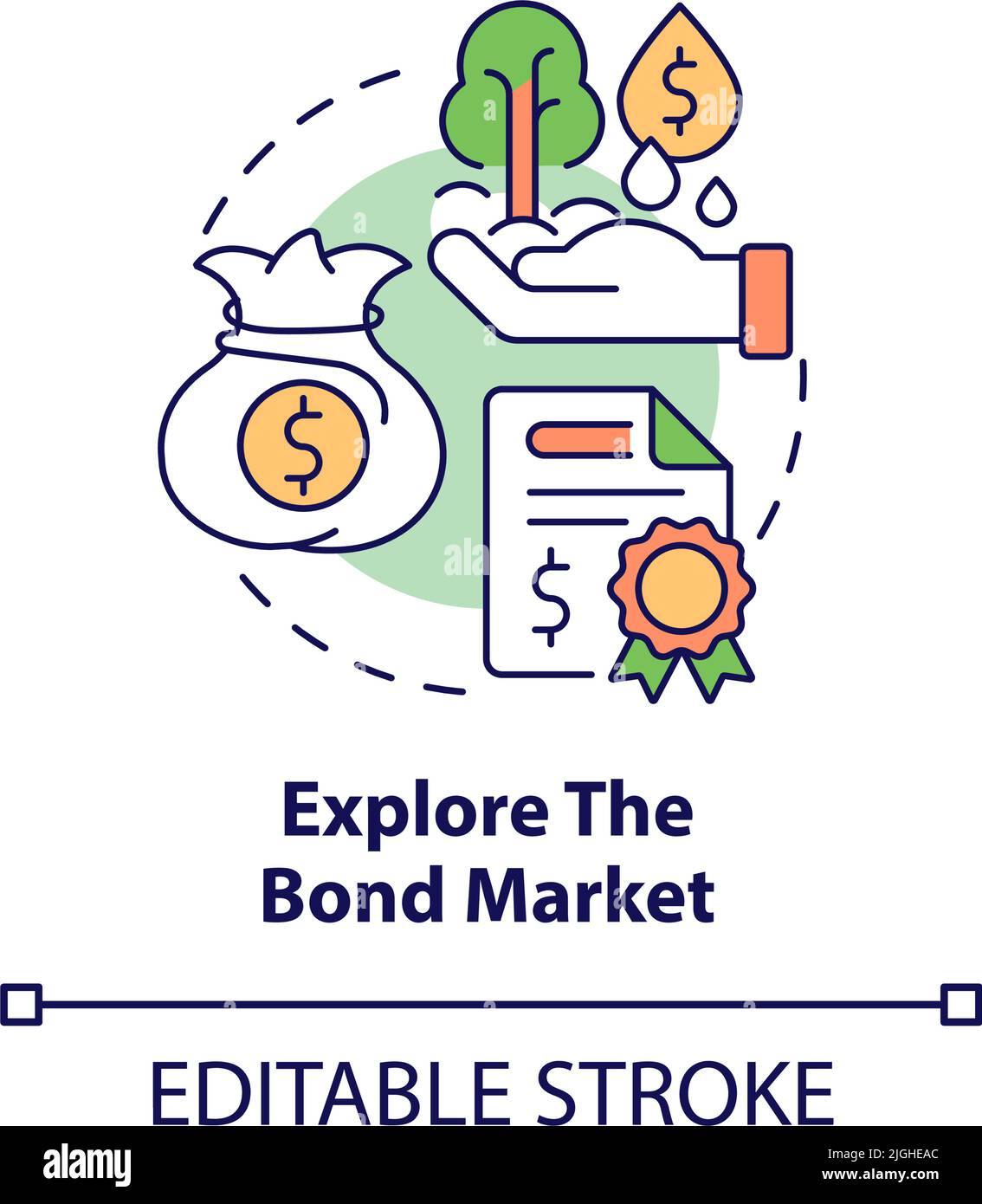 Explore bond market concept icon Stock Vector Image & Art - Alamy