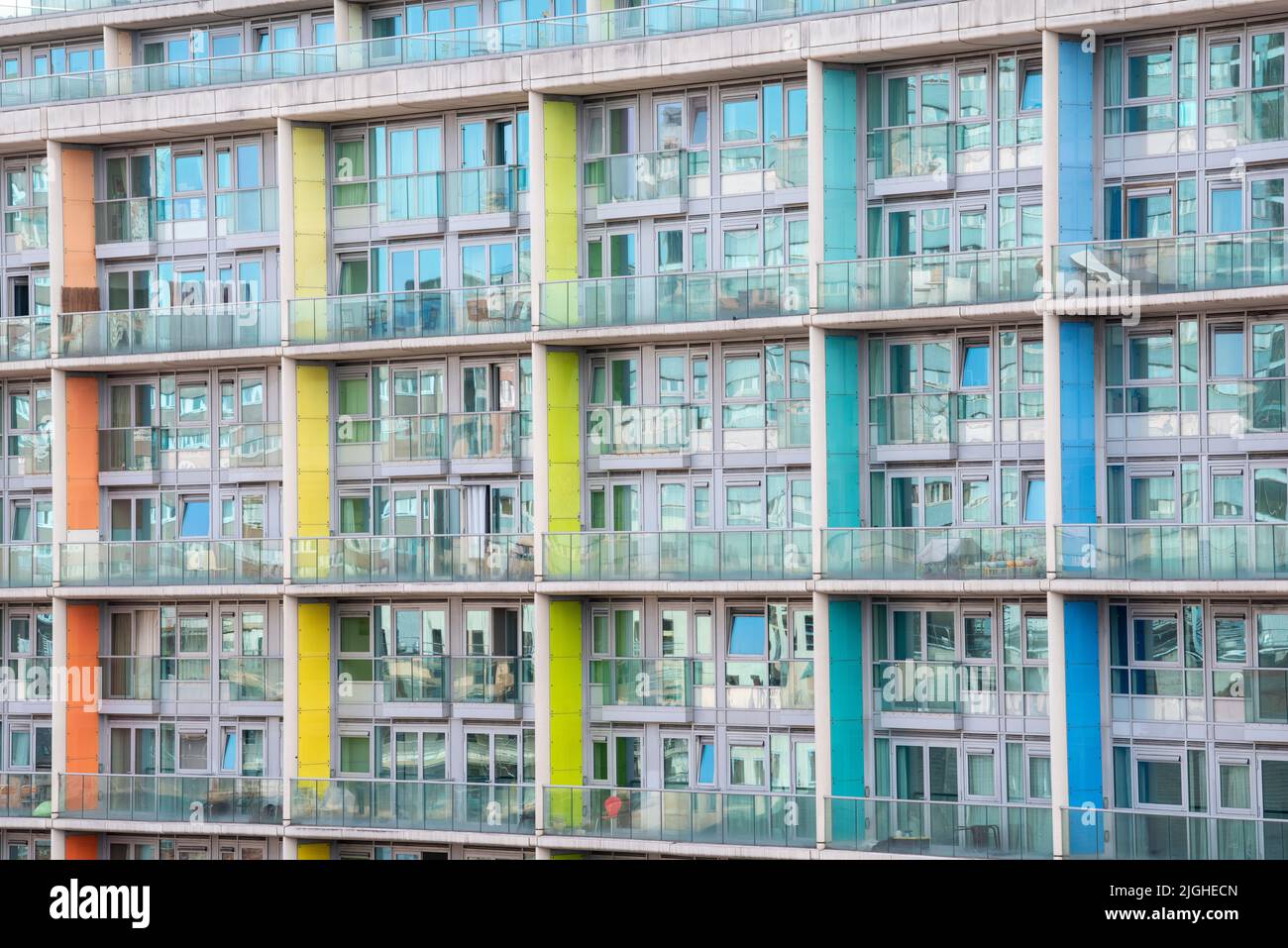 Close up of the colourful Litmus Building in Nottingham City ...