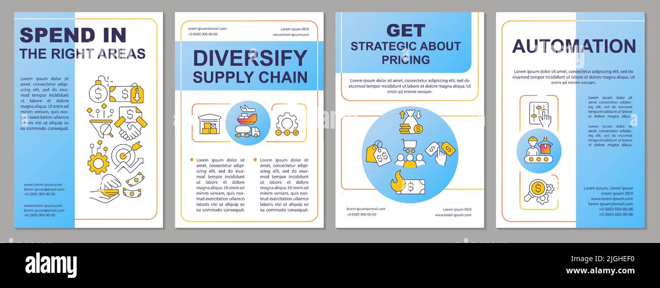 Inflation strategy for business blue brochure template Stock Vector ...