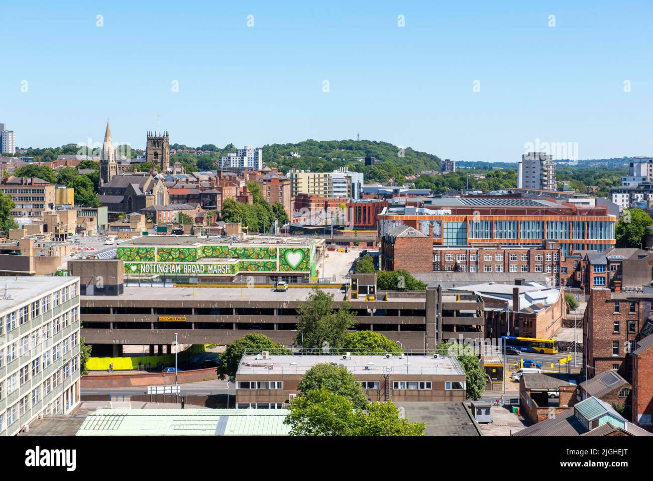 View of the Southside of Nottingham City towards Broad Marsh from the ...