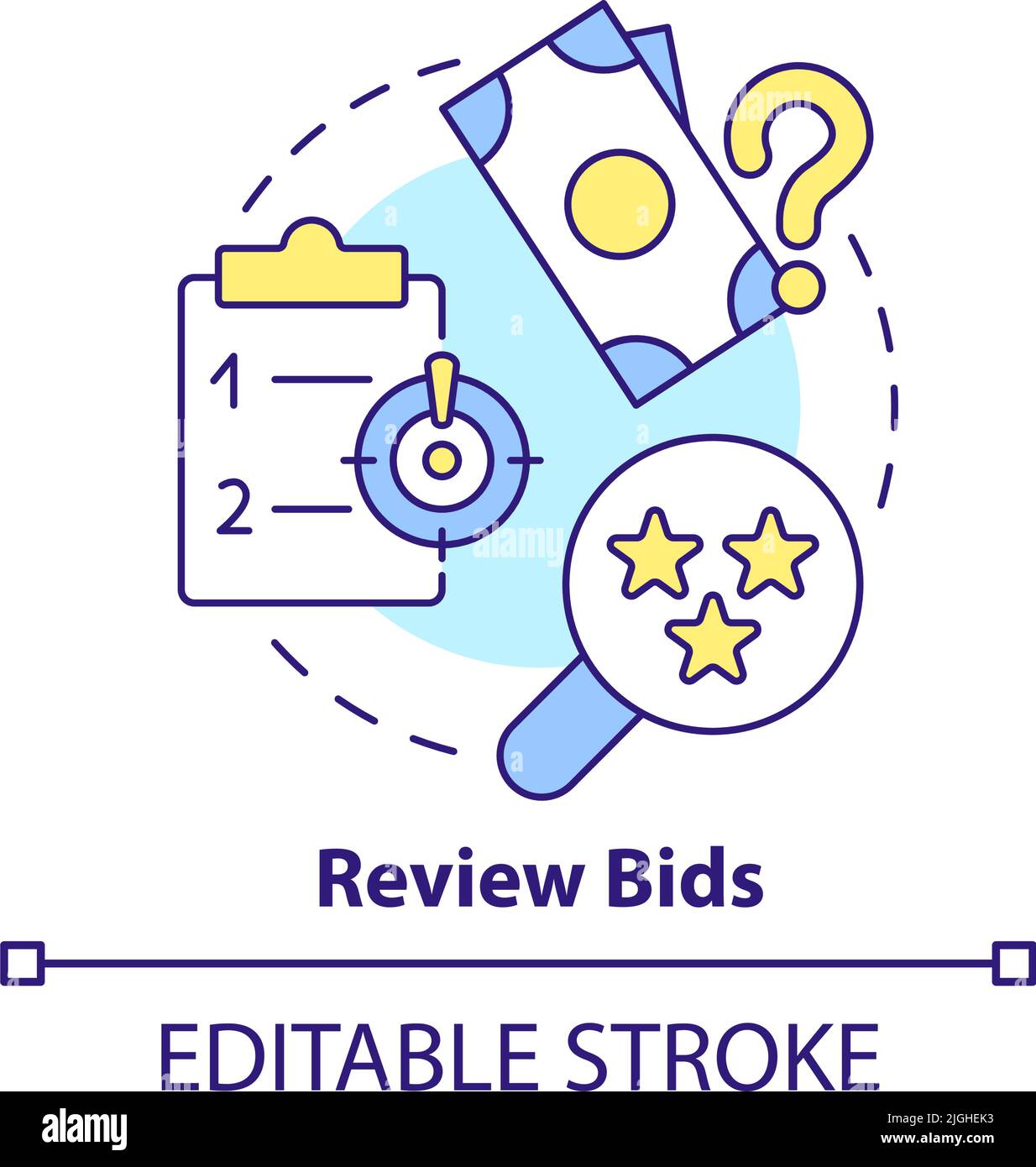 Review bids concept icon Stock Vector Image & Art - Alamy