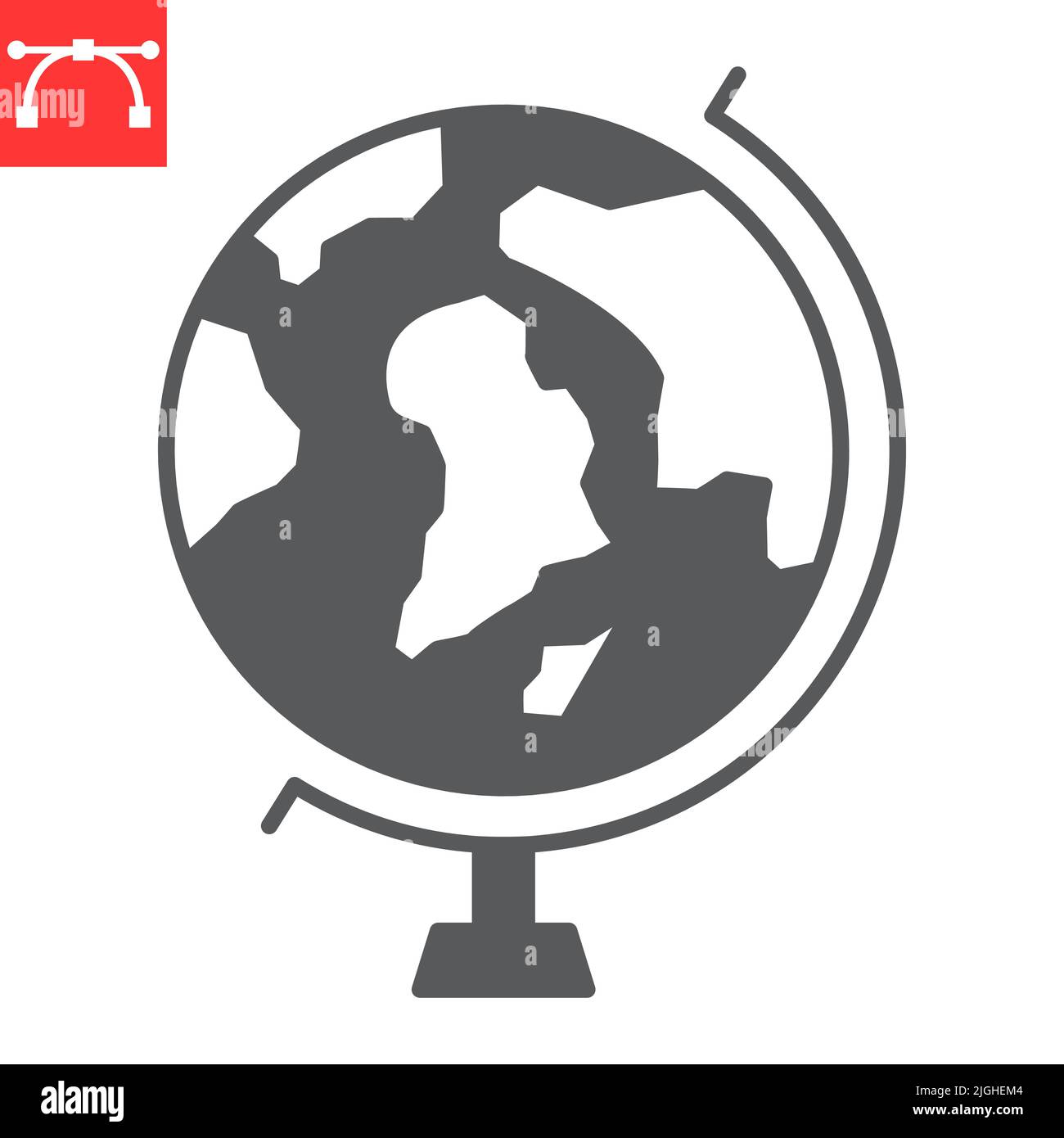 Globe stand glyph icon, school and education, globe vector icon, vector ...