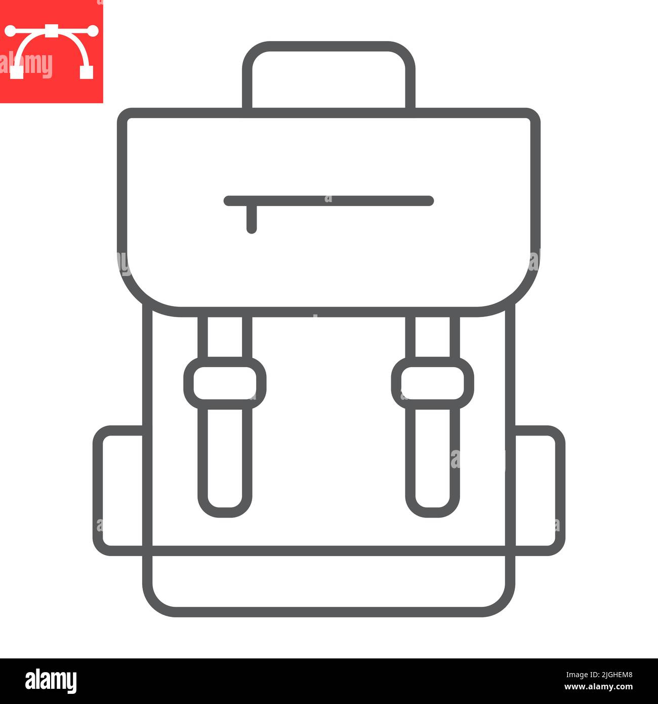 Backpack line icon, school and education, school bag vector icon ...