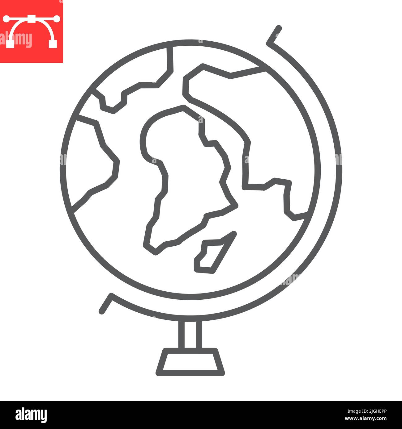 Globe stand line icon, school and education, globe vector icon, vector ...