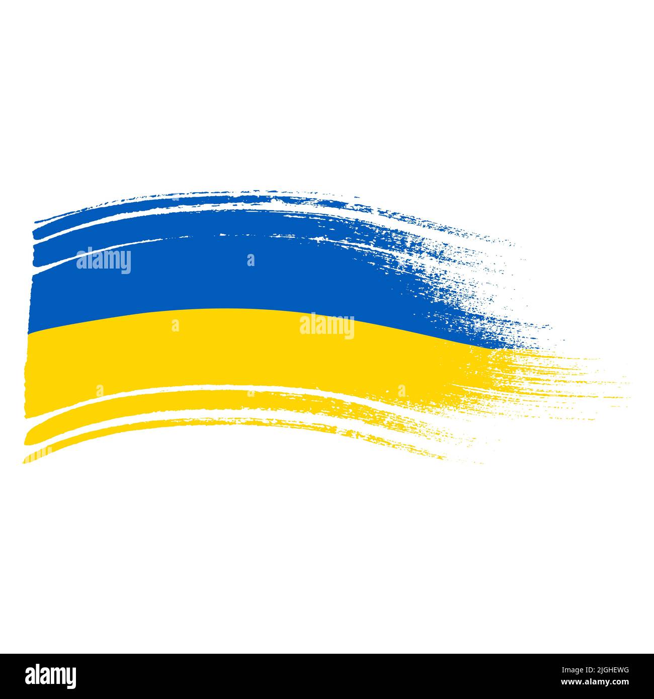 Ukraine flag colours ink vector brush stroke. Vector paintbrush ...