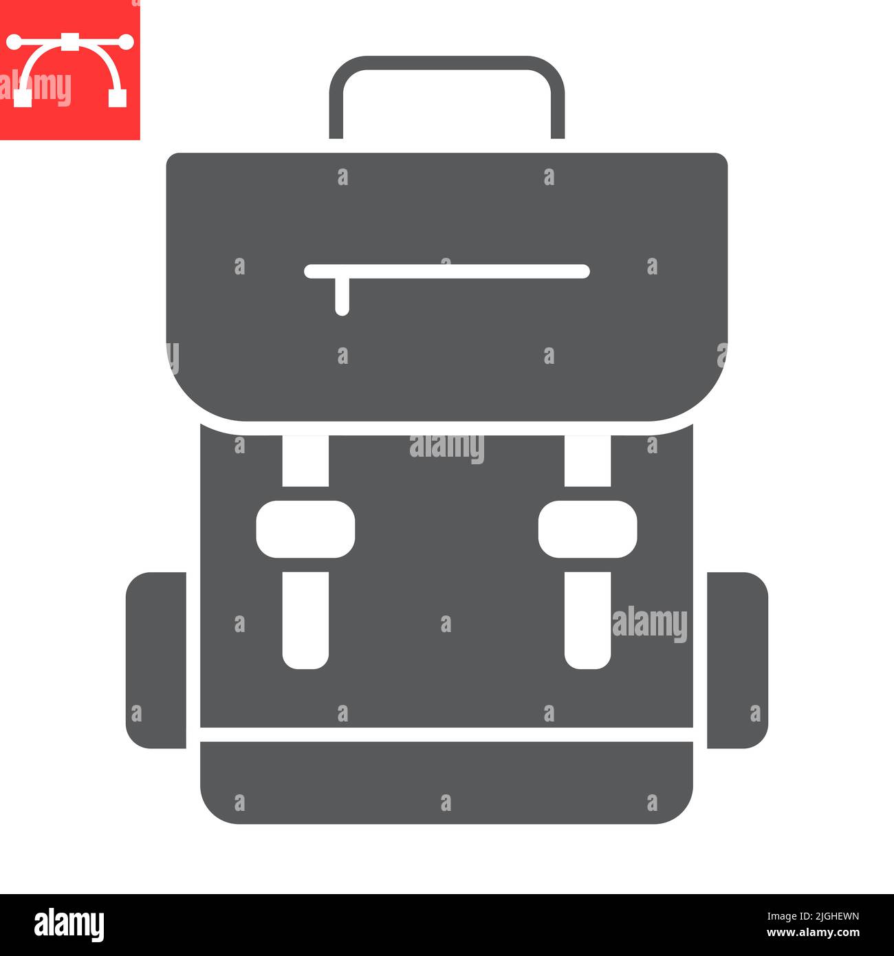 Backpack glyph icon, school and education, school bag vector icon ...