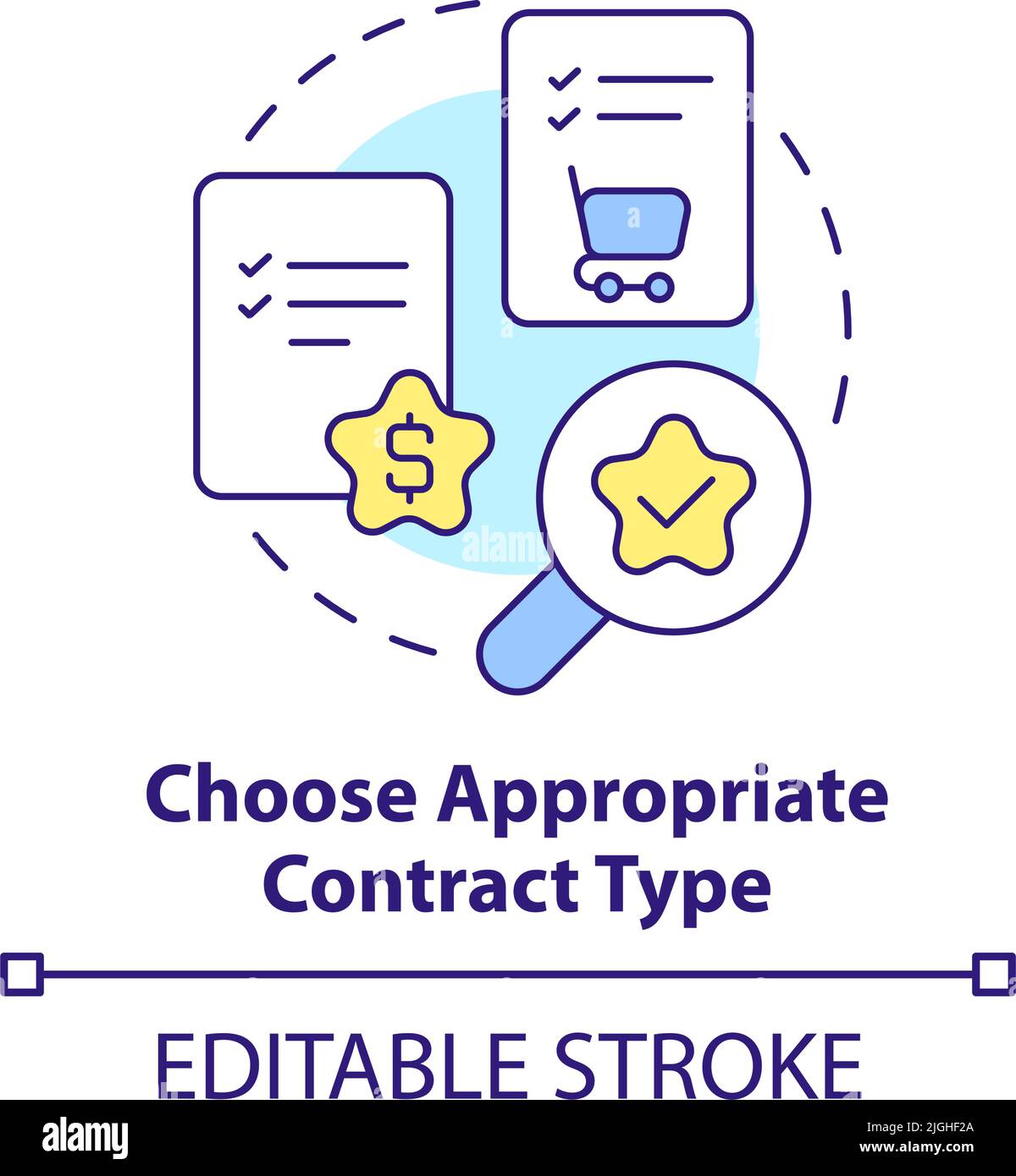 Choose appropriate contract type concept icon Stock Vector Image & Art ...