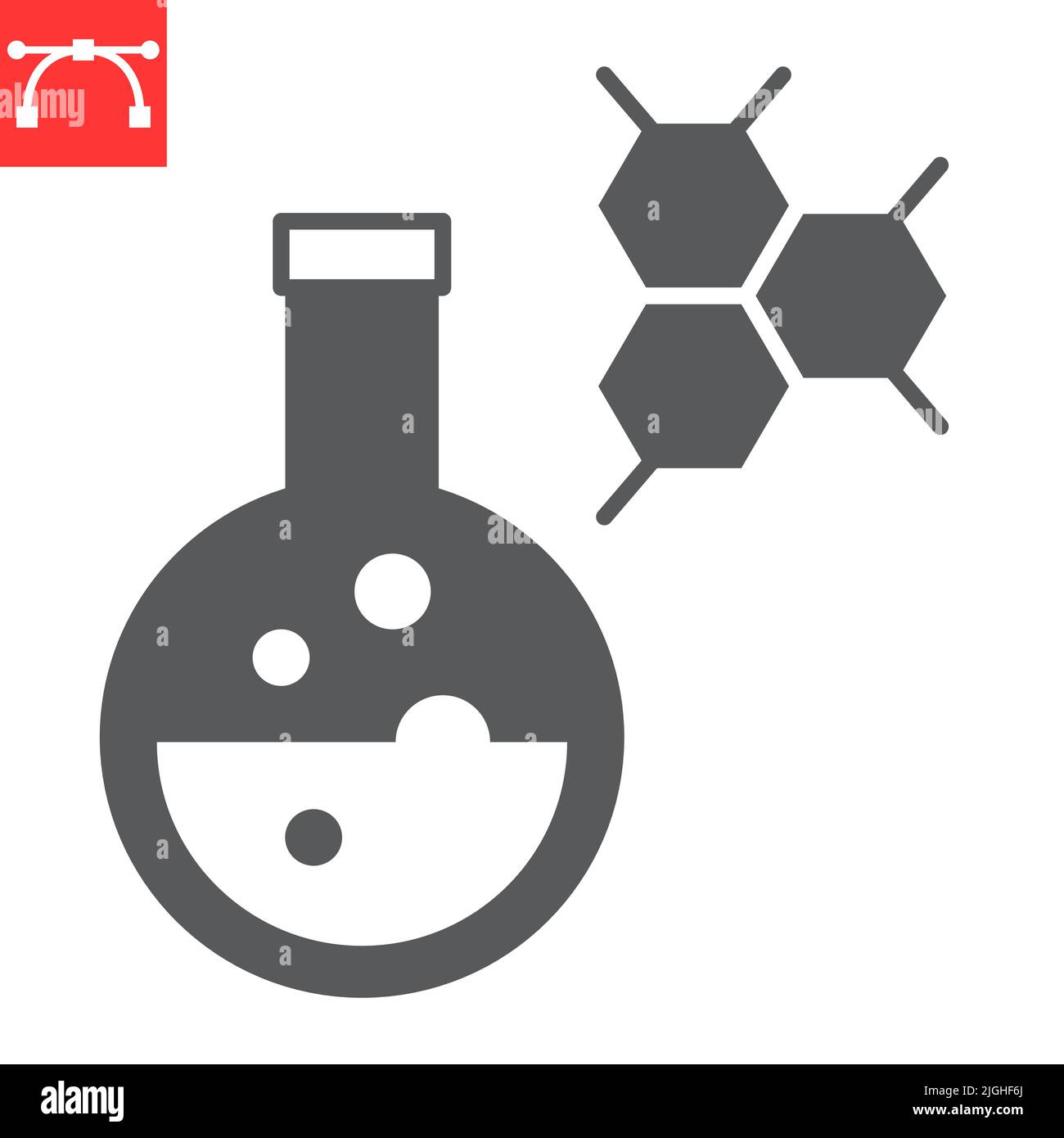 Chemistry glyph icon, school and education, chemistry flask vector icon ...