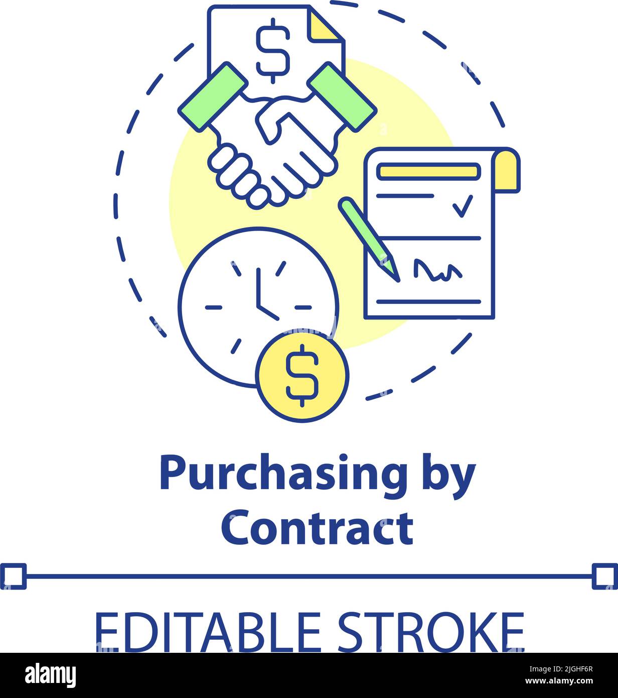 Purchasing by contract concept icon Stock Vector Image & Art - Alamy