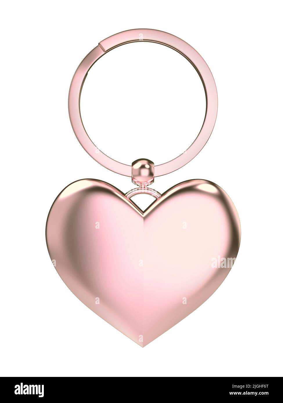 Keychain in heart shape isolated on white background, front view Stock ...