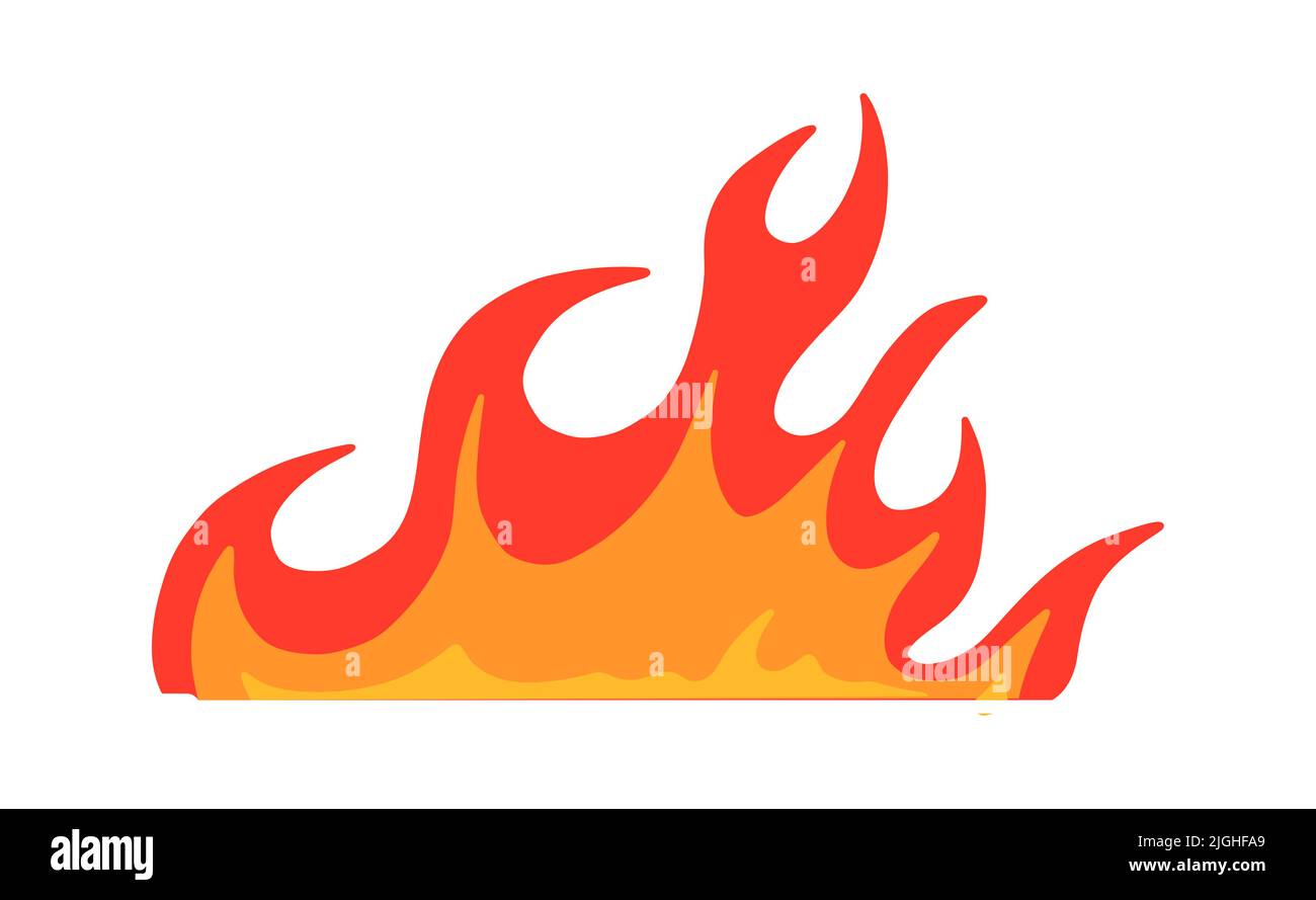 Fire flame. Cartoon bonfire collection. Vector burn fireplace set Stock ...
