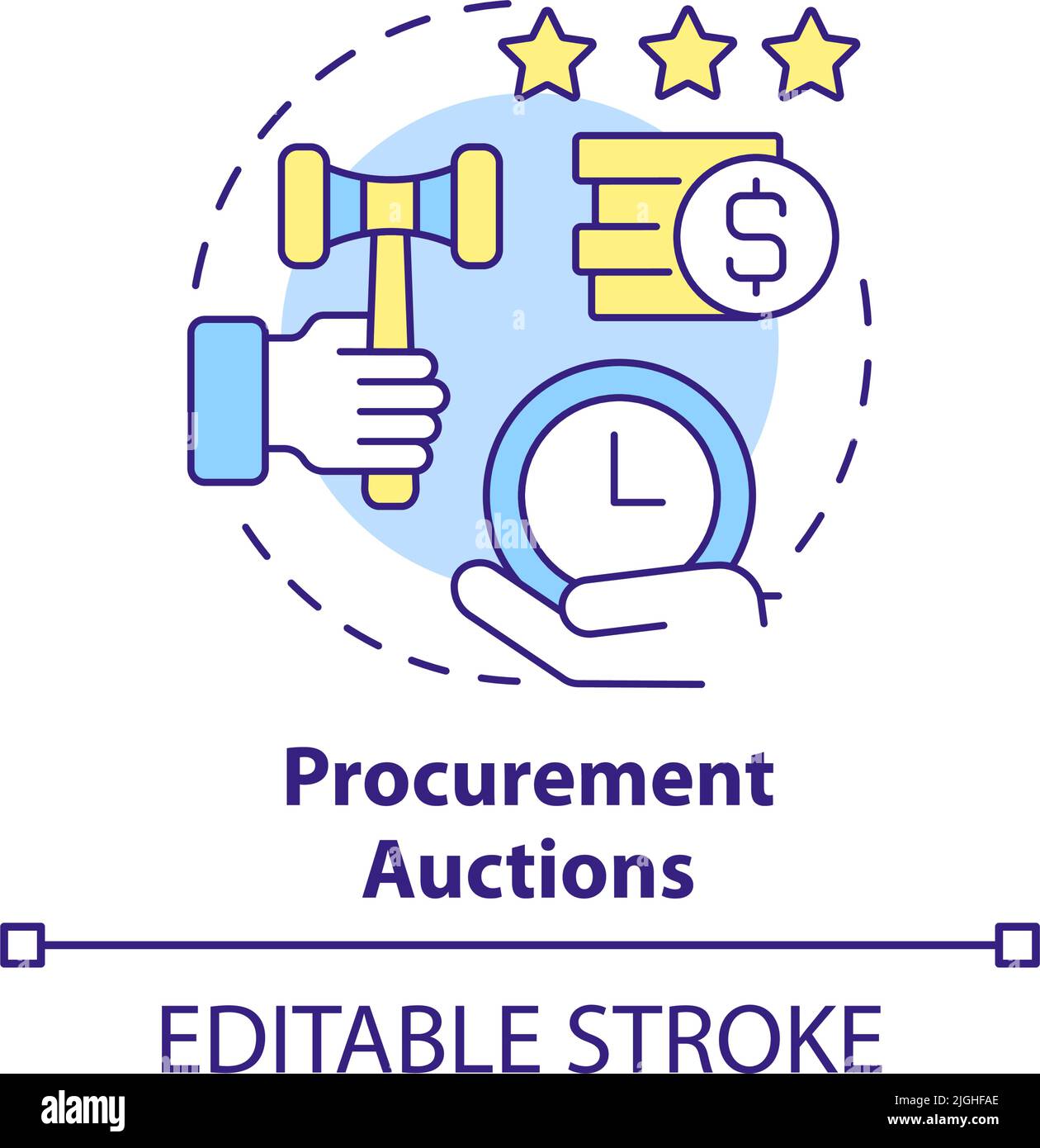 Procurement auctions concept icon Stock Vector Image & Art - Alamy