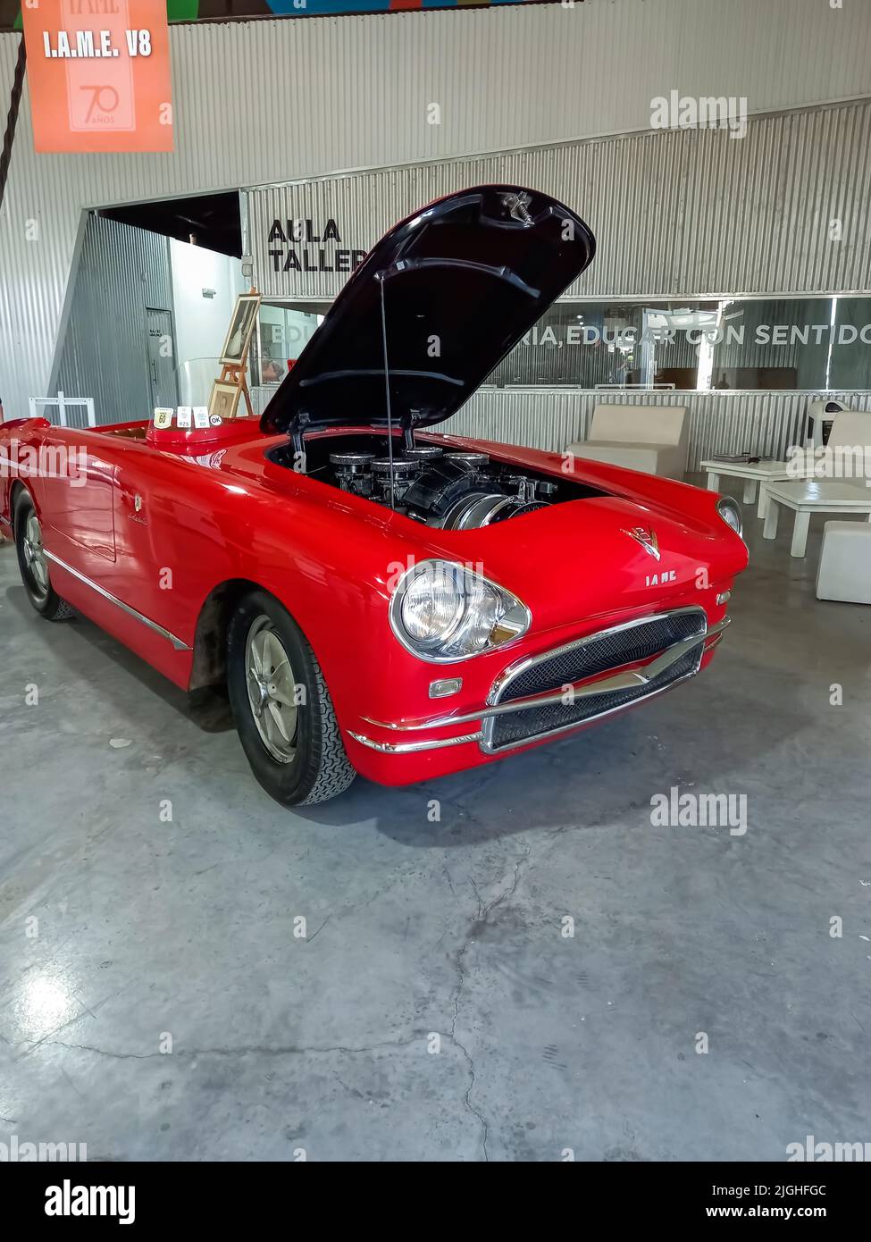 Avellaneda, Argentina - Apr 3, 2022: Old red Justicialista V8 roadster ...